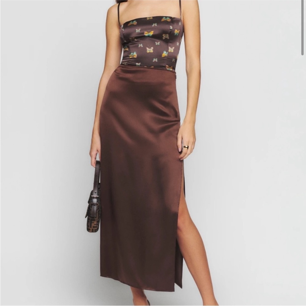 Reformation Overland Silk Brown Cami Top Butterfly Pr… - Gem